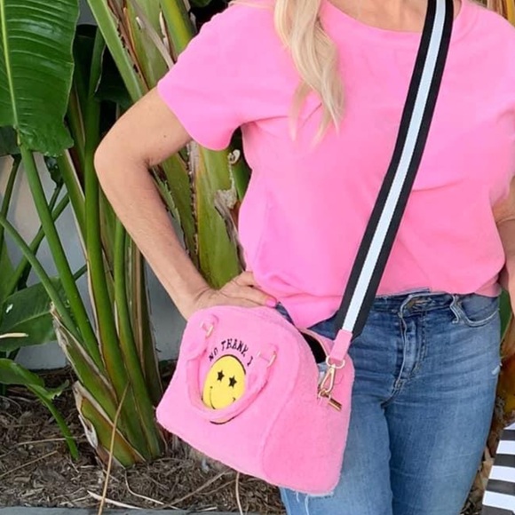 Bags | Smiley Face Pink Purse Crossbody | Poshmark